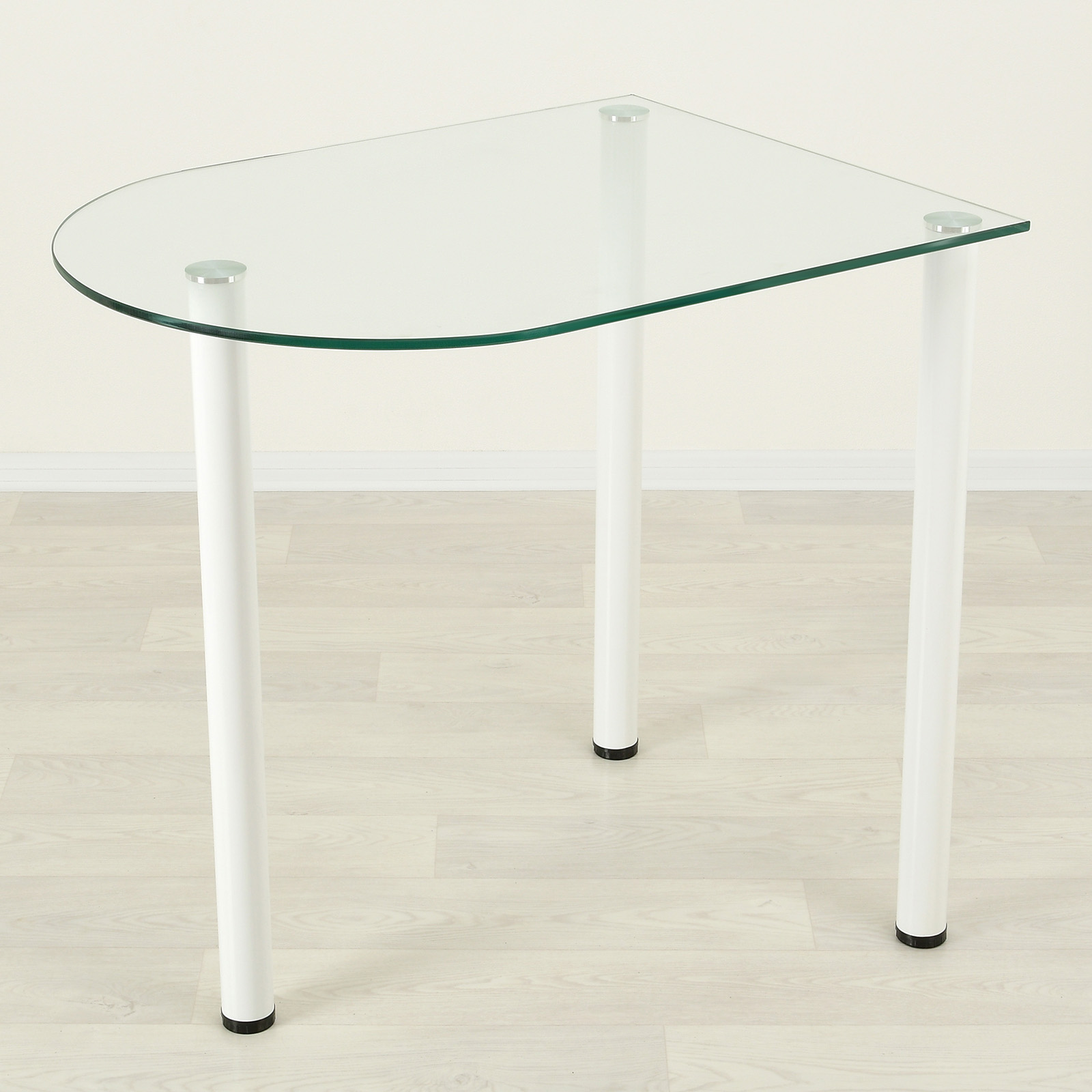 Стеклянный стол Mebel Apartment Эдель 30-3 прозрачный/белый 800х700