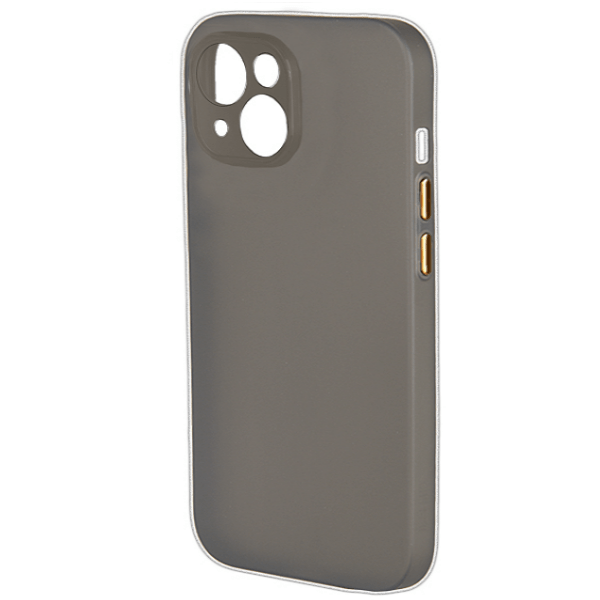 Чехол iPhone 14 Plus силиконовый Pudding Slim (с закрытой камерой), серый