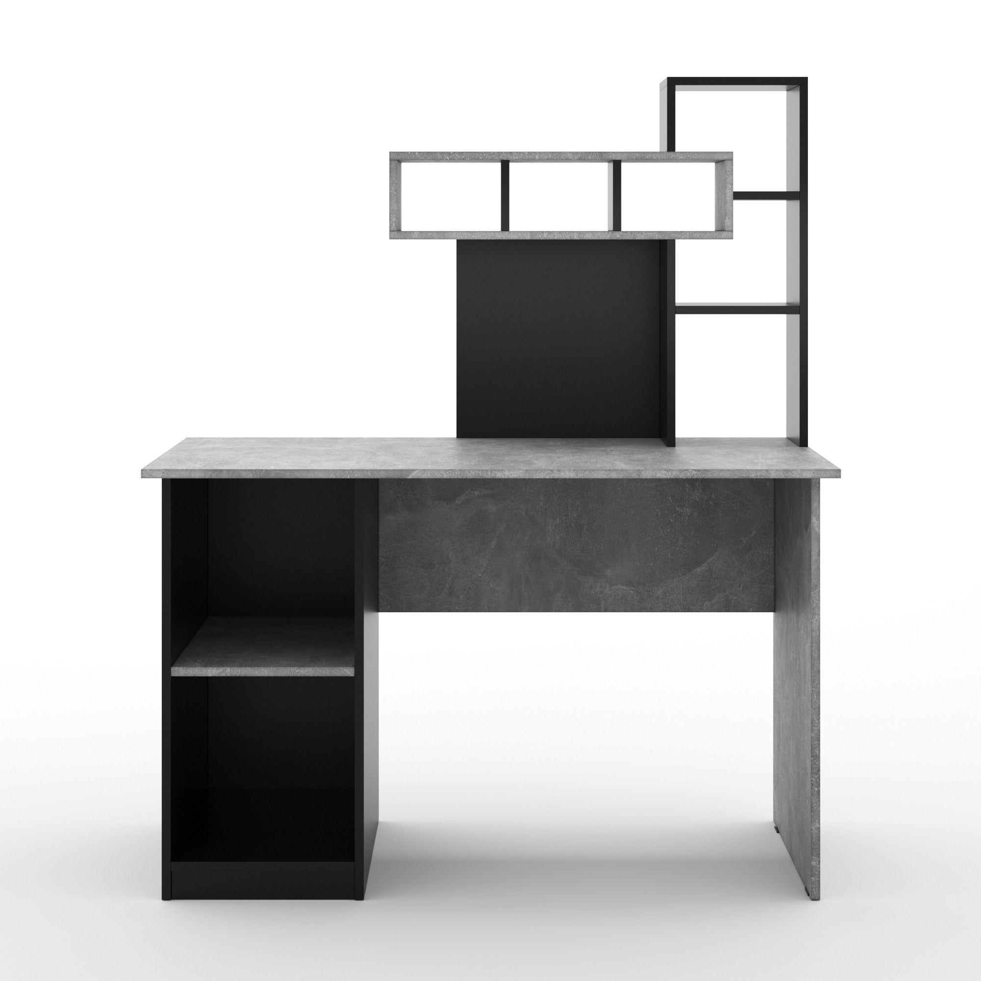 Компьютерный стол Re-seption черный цемент светлый 1100х1488х600