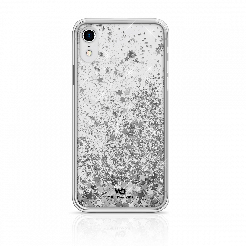 Чехол White Diamonds Sparkle для iPhone XR, серебряные звезды
