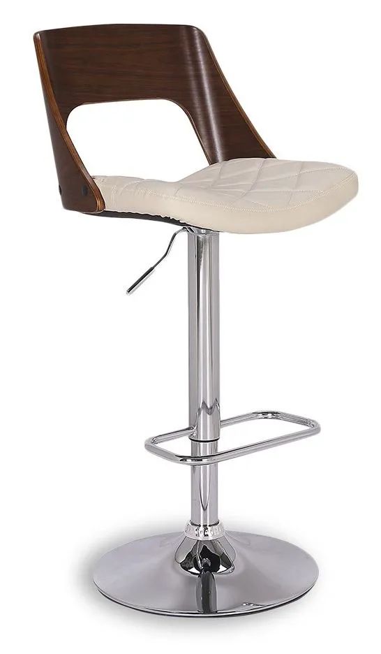 Барный стул ESF JY1932 JY1932кремовый, хром/коричневый/хром/бежевый