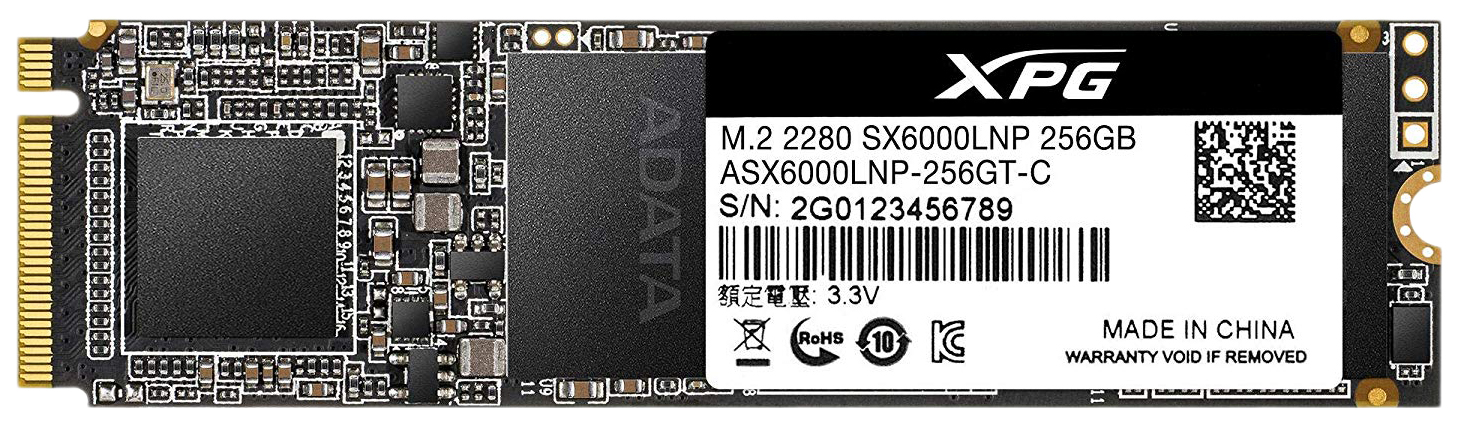 SSD накопитель ADATA XPG SX6000 Lite M.2 2280 256 ГБ (ASX6000LNP-256GT-C)