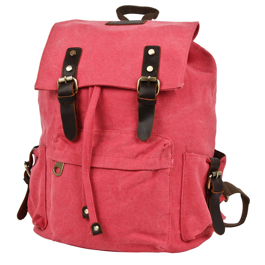 Рюкзак кожаный Polar П3062 17,2 л красно-розовый
