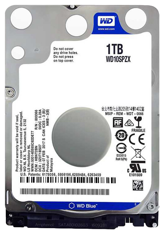 Жесткий диск WD Blue 1ТБ (WD10SPZX)