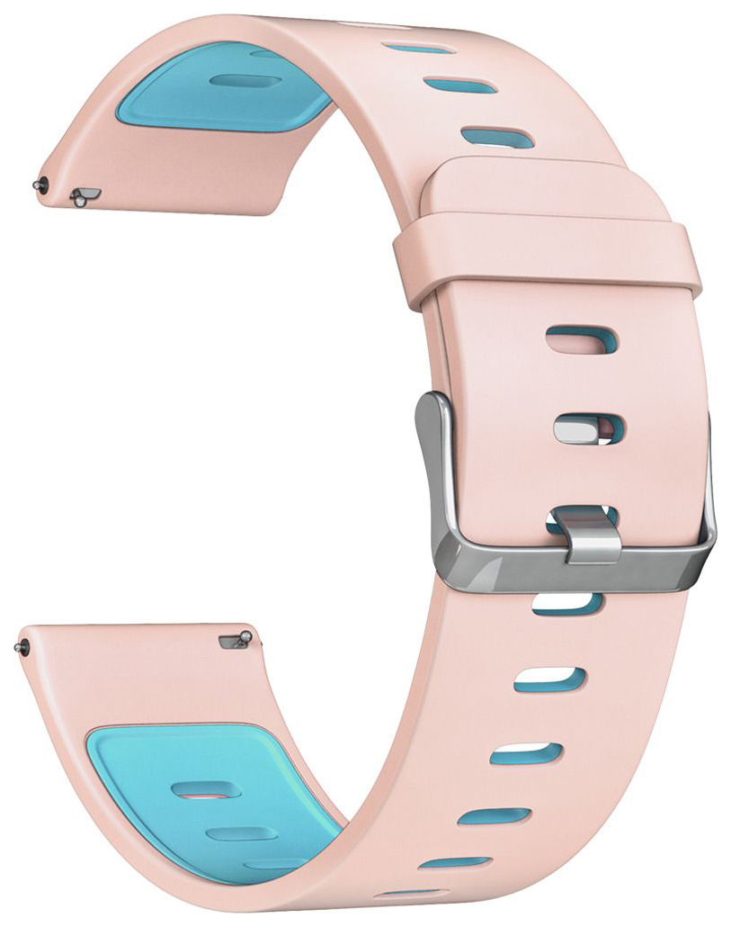 Ремешок для часов спортивный Lyambda "Adhara", универсальный (силикон, розовый-голубой)