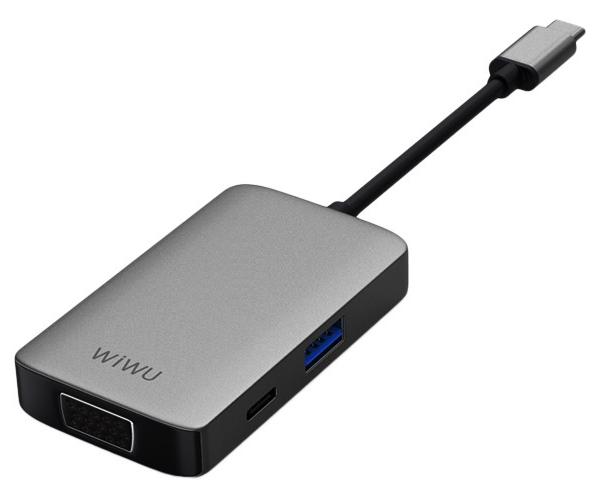 USB-концентратор Wiwu Alpha 513HVP (Grey)