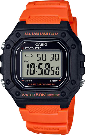 Наручные часы электронные мужские Casio Illuminator Collection W-218H-4B2