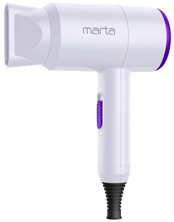 Фен Marta MT-1267 W 1600 Вт белый, фиолетовый