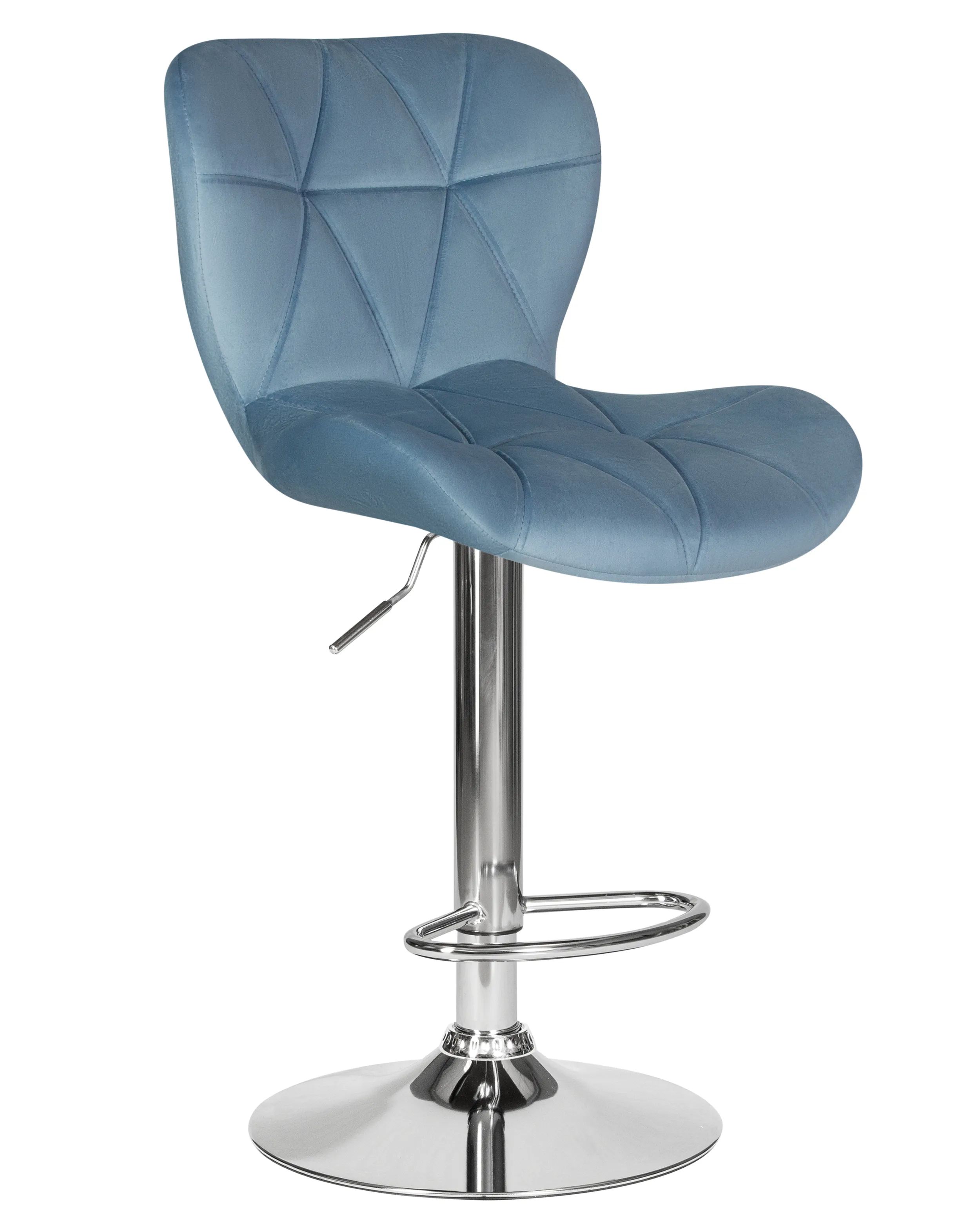 Барный стул Лого-М BARNY D0000000000000010615, хром/пудрово-голубой