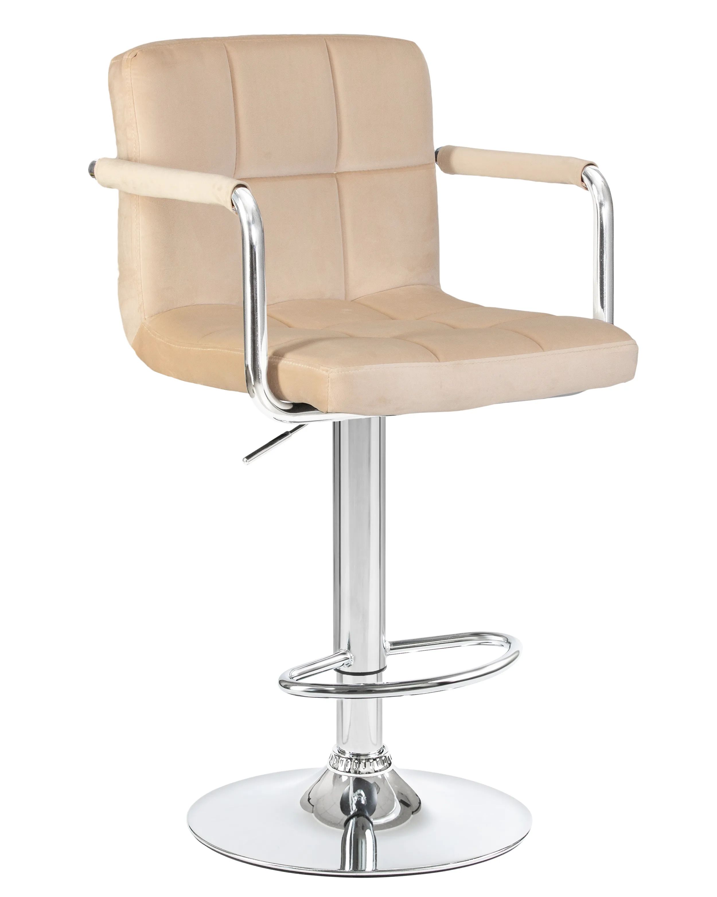 Барный стул Лого-М KRUGER ARM D0000000000000004900, хром/бежевый
