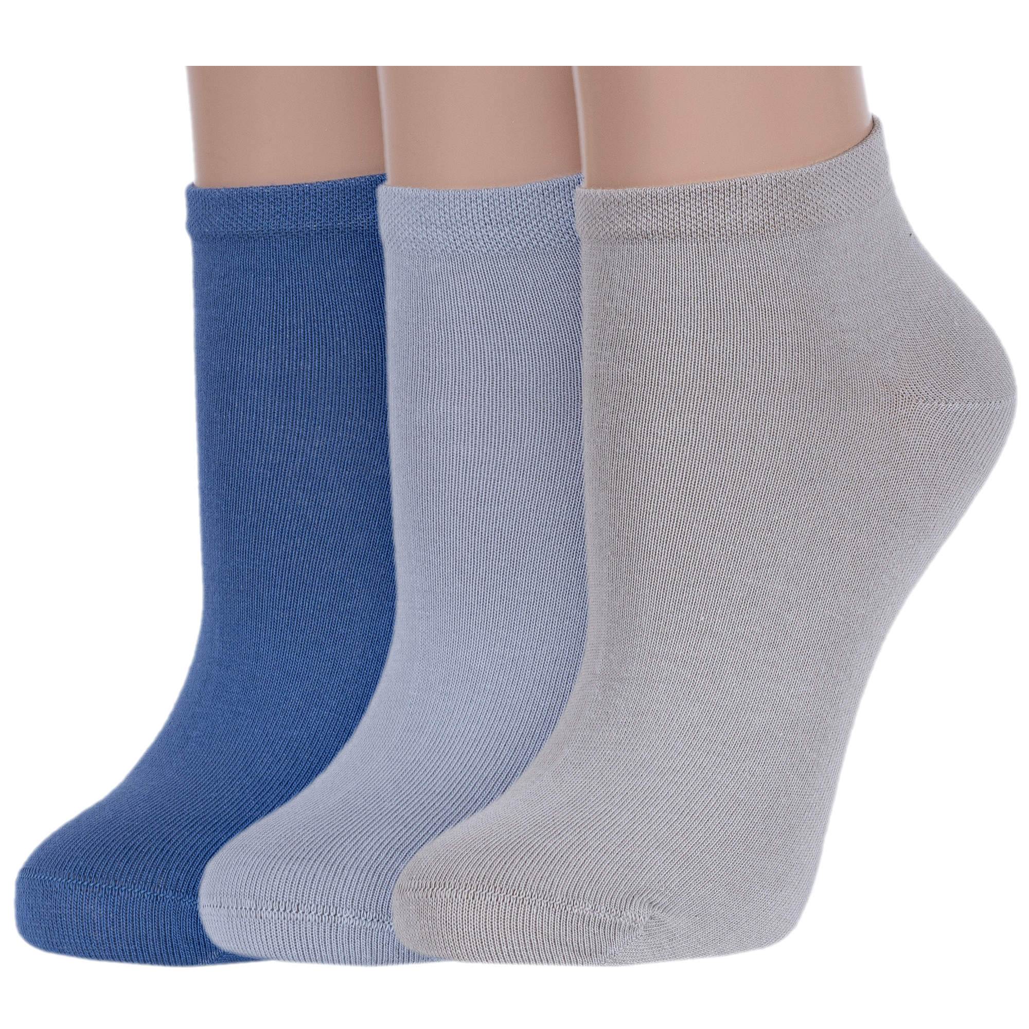 Комплект носков женских Rusocks 3-Ж-1700 бежевых; серых; синих 23-25