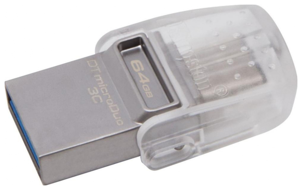 Флешка Kingston DataTraveler microDuo 3C 64ГБ Silver (DTDUO3C/64GB)