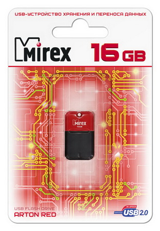 Флешка MIREX Arton 16ГБ Black/Red (13600-FMUART16)