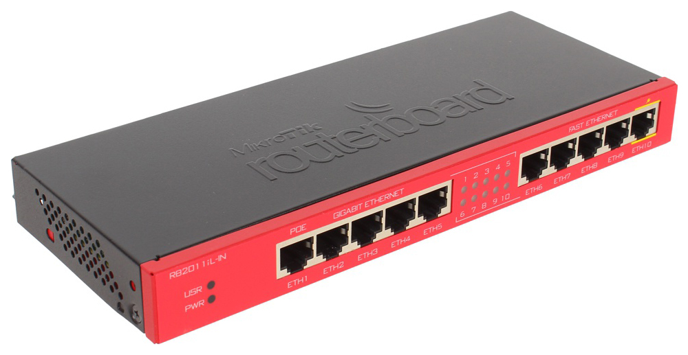 Wi-Fi роутер MikroTik RB2011iL-IN Red, Black