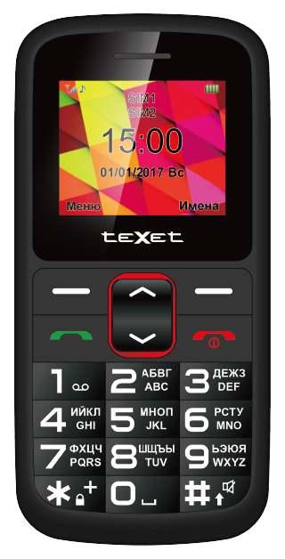 Мобильный телефон teXet TM-B217 Black/Red