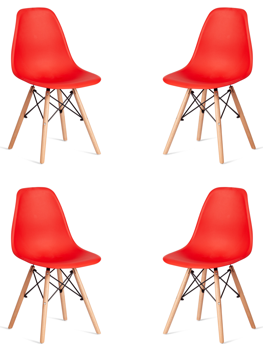 Комплект стульев TetChair CINDY 4 шт, пластик красный