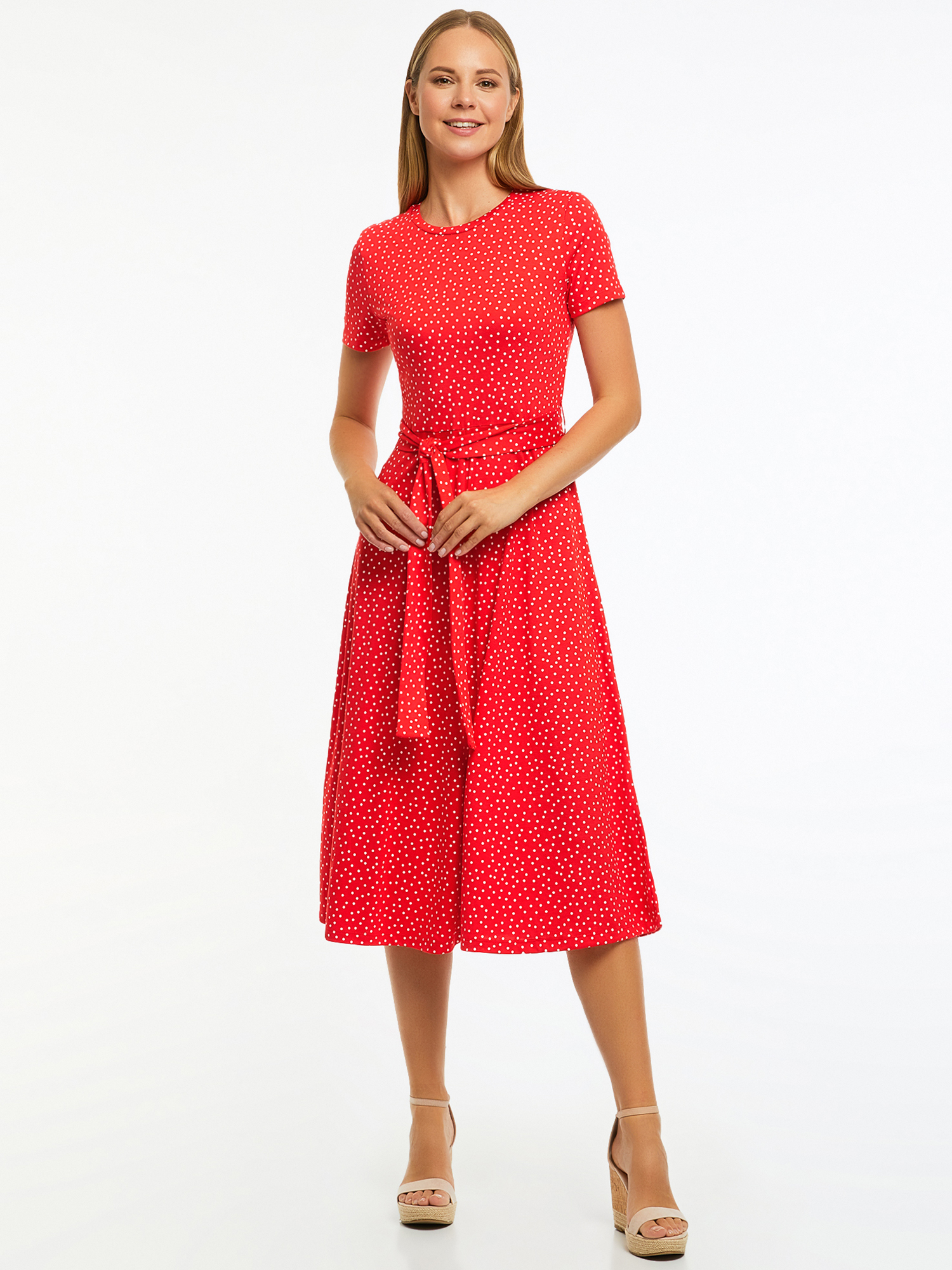 Платье женское oodji 14011090 красное XL