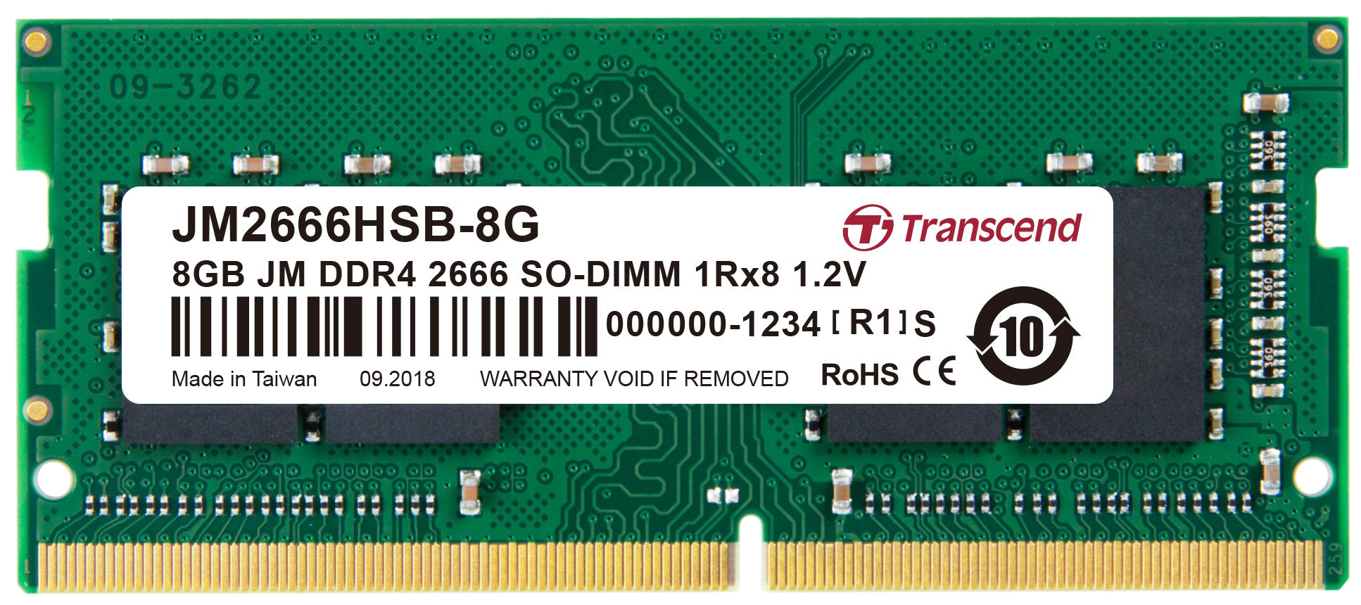Оперативная память Transcend 8Gb DDR4 2666MHz SO-DIMM (JM2666HSB-8G)