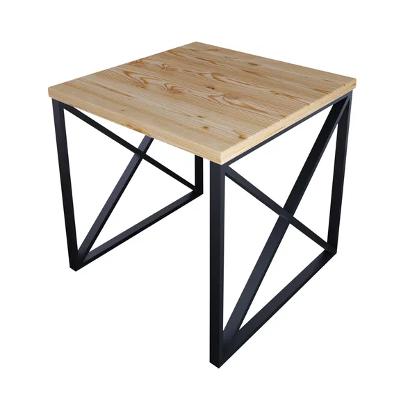 Стол кухонный Solarius Loft с крестообразными ножками 70x70х75, без покрытия, черные ножки