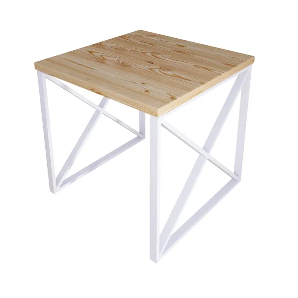 Стол кухонный Solarius Loft с крестообразными ножками 70x70х75, без шлифовки, белые ножки