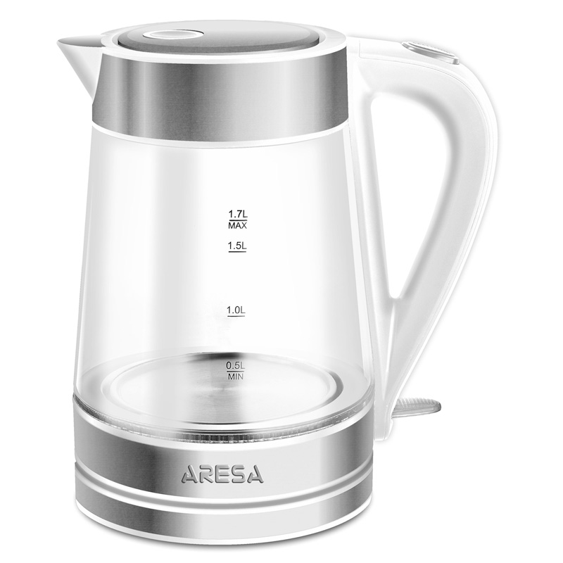 Чайник электрический Aresa AR-3440 1.7 л Silver, Transparent, White