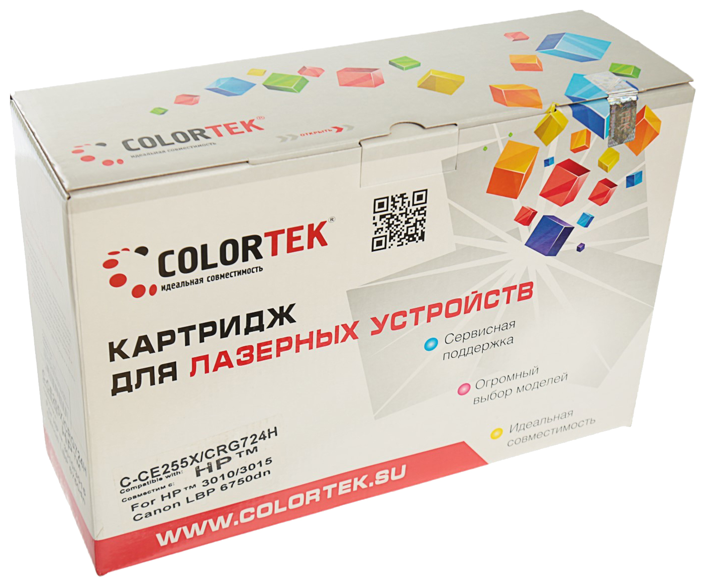 Картридж для лазерного принтера Colortek CE255X черный