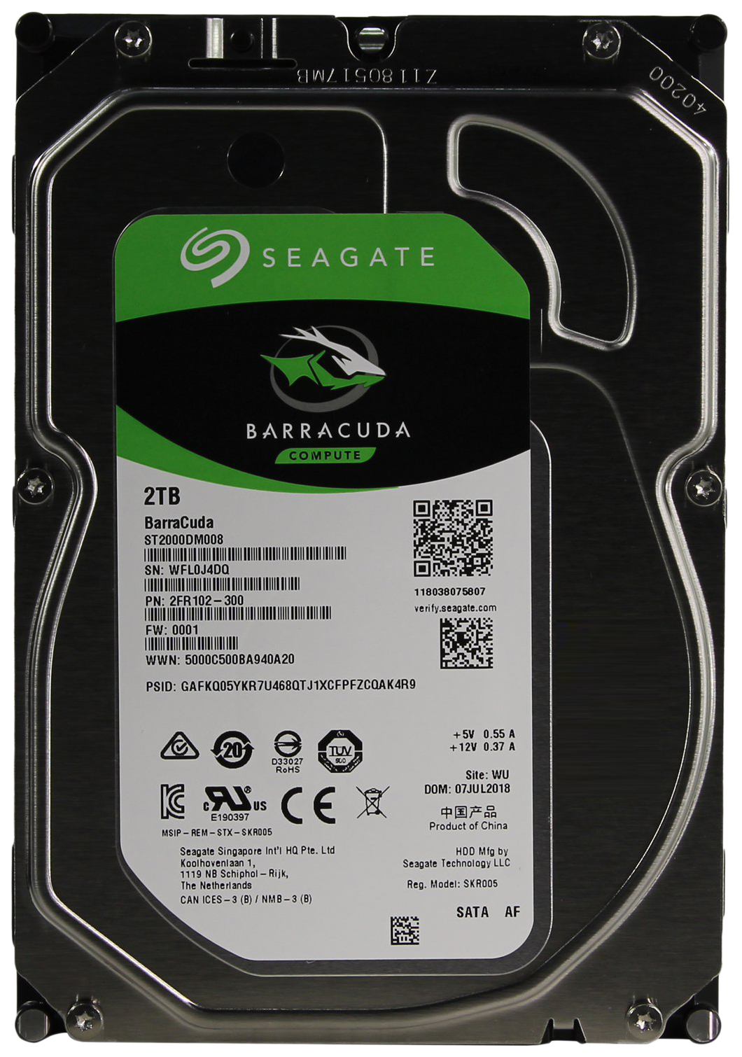 Жесткий диск Seagate BarraCuda 2ТБ (ST2000DM008)