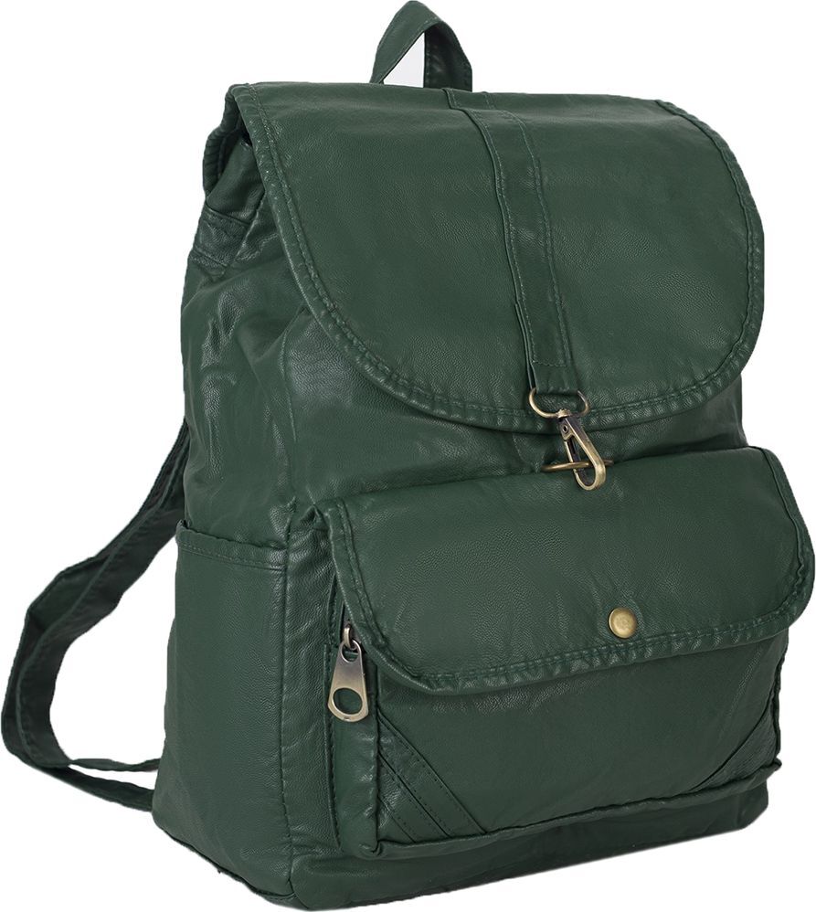 Рюкзак молодёжный, отдел на шнурке, 2 наружных кармана, цвет зелёный Sima-Land