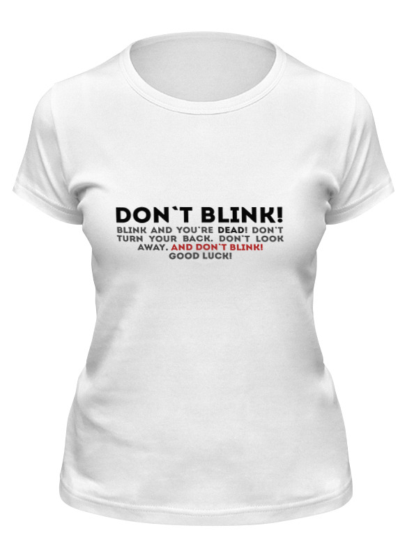 Футболка женская Printio Don't blink белая XL