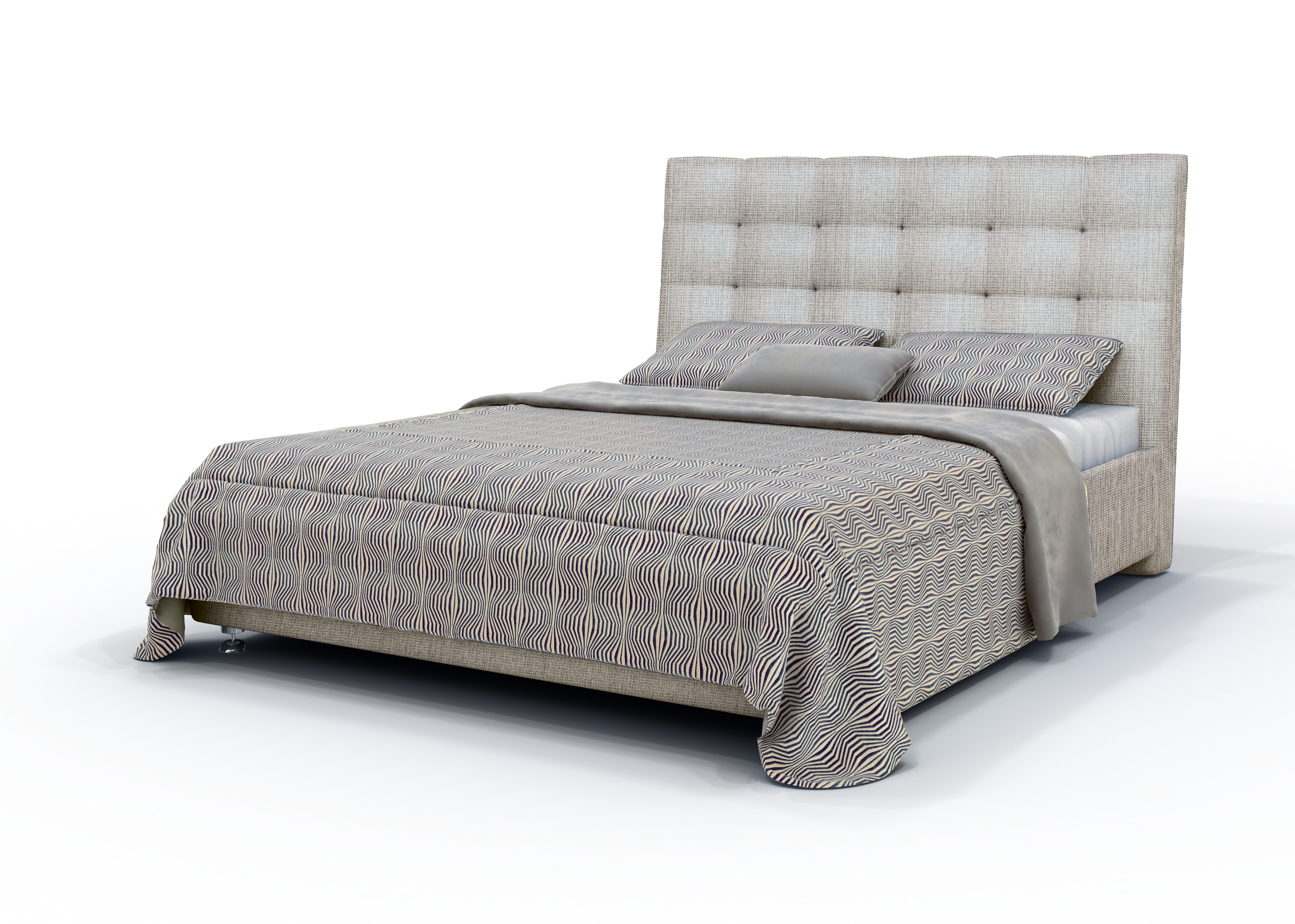 Кровать Аскона AmeLia с ПМ с бельевым ящиком Тк.Iris 205 160x200