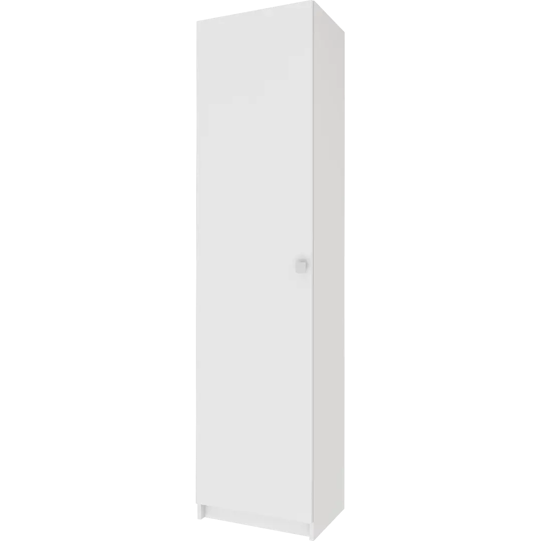 Шкаф распашной Турин Лайт с 1 дверью и 1 полкой 50x200.6x37.2 см ЛДСП цвет белый