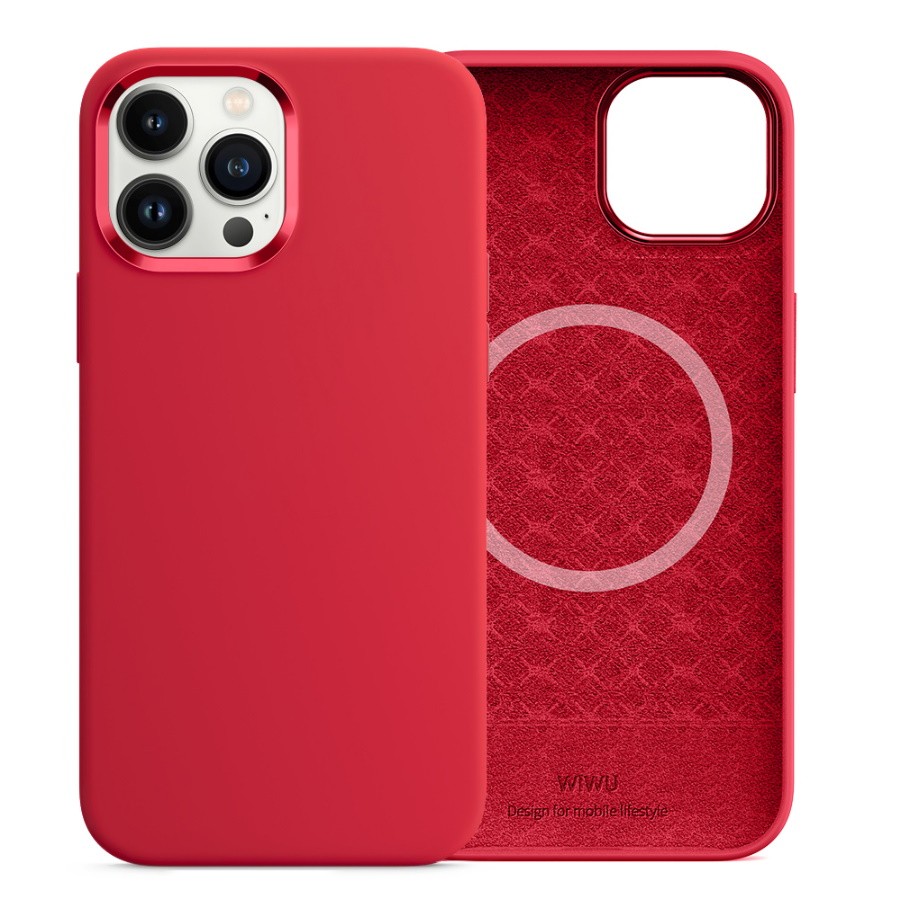 Чехол WiWU Magnetic Silicone Phone Case для iPhone 13 Pro Max 6.7inch Red