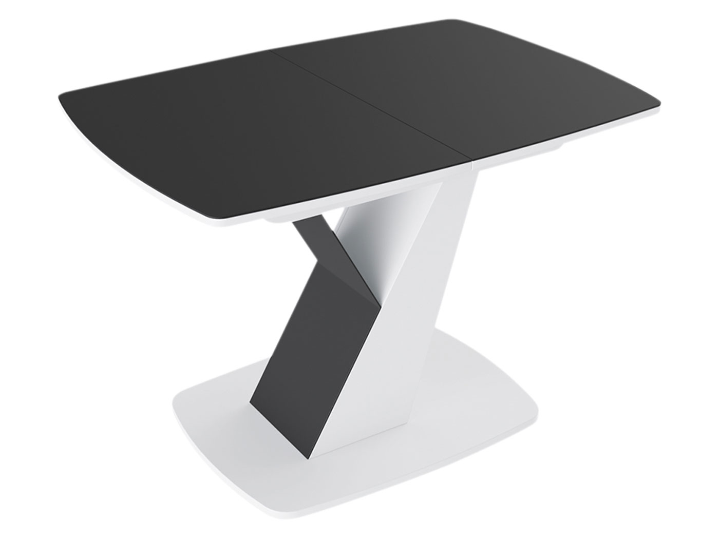 Кухонный стол ТриЯ Стол обеденный Гарда Тип 1 Белый / Черный графит, стекло