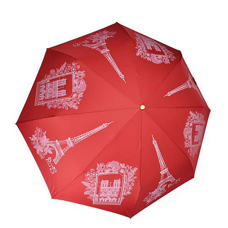 Зонт складной женский автоматический Три Слона 197-Y красный