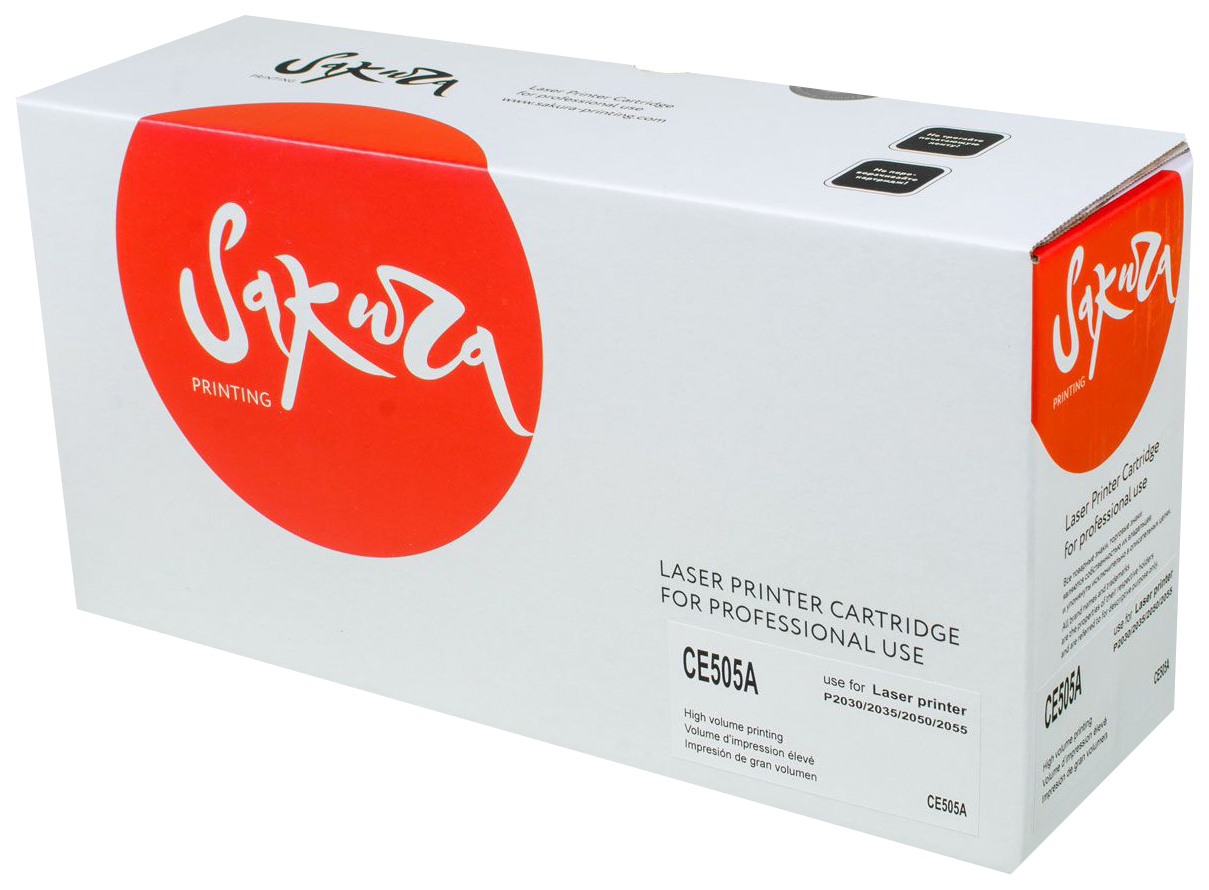 Картридж для лазерного принтера Sakura CE505A, черный