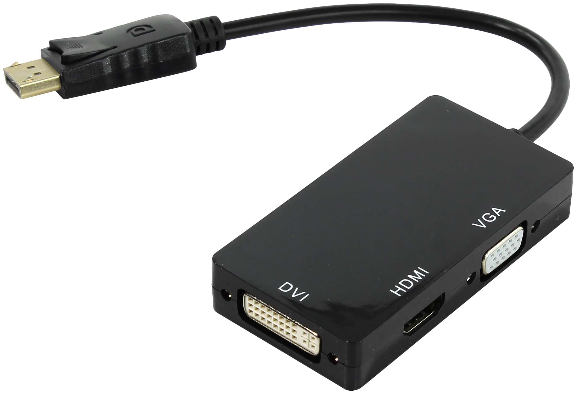 Адаптер Orient DisplayPort-HDMI/DVI/VGA, M-F 0,2м Black (C309)