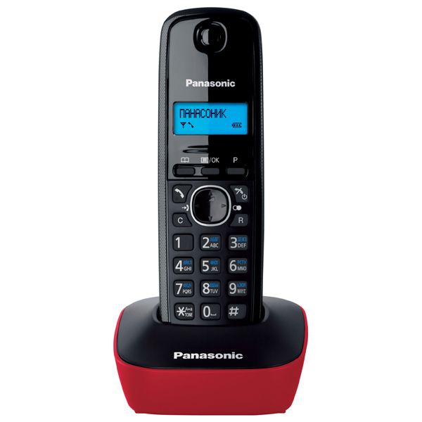 DECT телефон Panasonic KX-TG1611RUR черный, красный