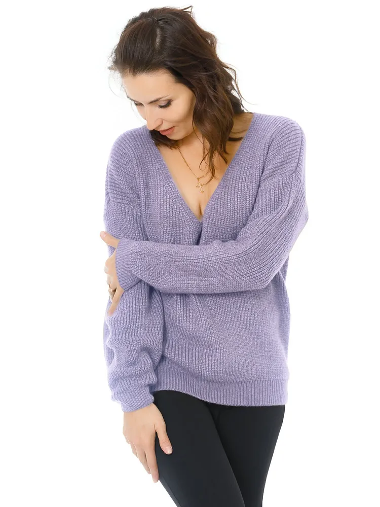 Пуловер женский Rovental 423 фиолетовый 46-50 RU