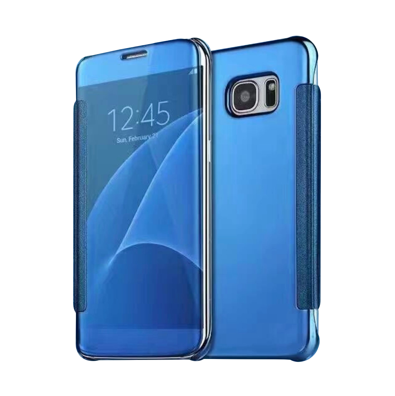 Чехол MyPads для Samsung Galaxy A3 (2016) SM-A310/A3100/A310F 4.7 Clear View Cover Blue