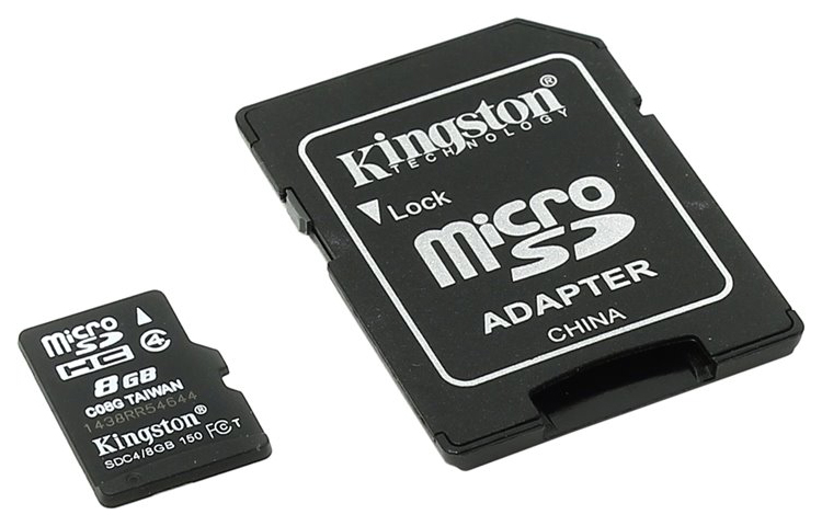 Карта памяти Kingston Micro SDHC SDC4 8GB