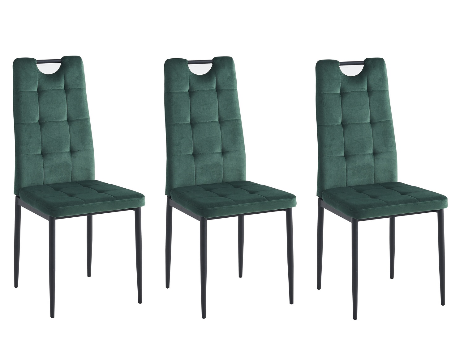 Комплект стульев 3 шт. Терминал, черный/зеленый