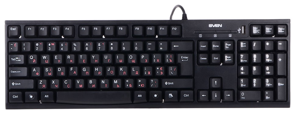 Проводная клавиатура Sven Standard 304 Black (SV-03100304UB)