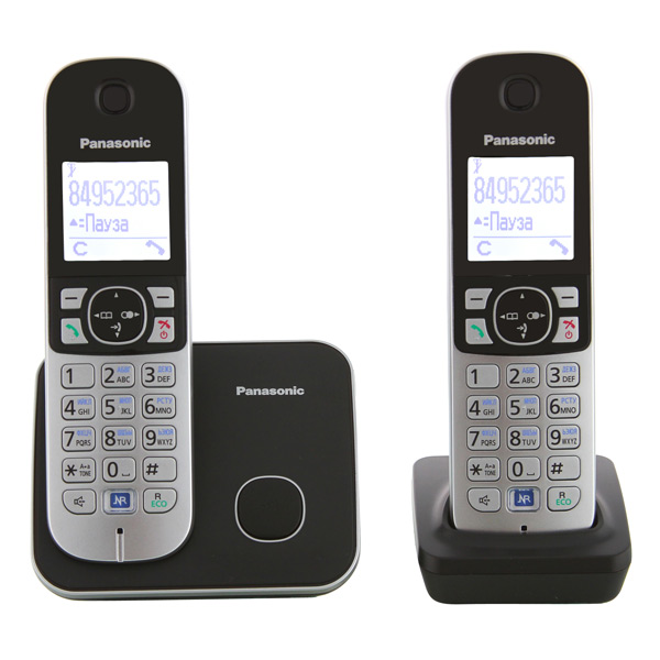 DECT телефон Panasonic KX-TG6812RUB серебристый, черный