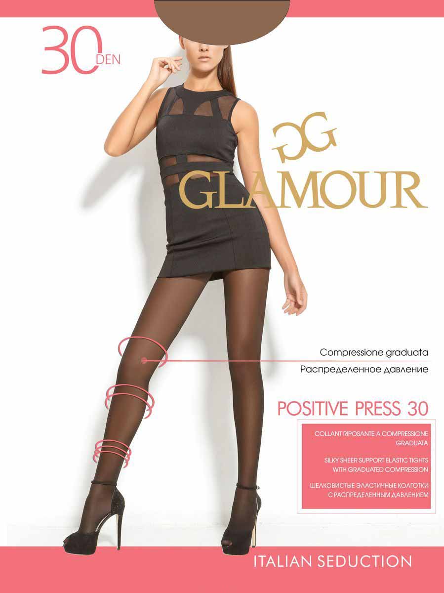 Колготки женские Glamour Positive Press 30 коричневые 2 (S)