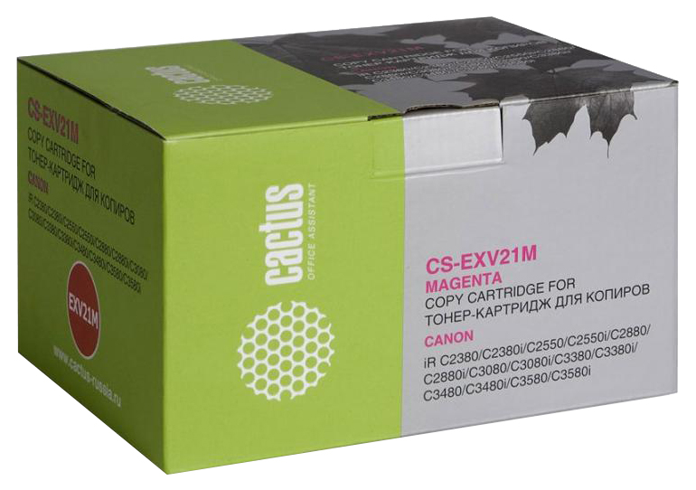 Тонер-картридж для лазерного принтера CACTUS CS-EXV21M пурпурный, совместимый