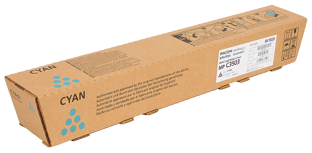 Картридж для лазерного принтера Ricoh MP C3503, голубой, оригинал