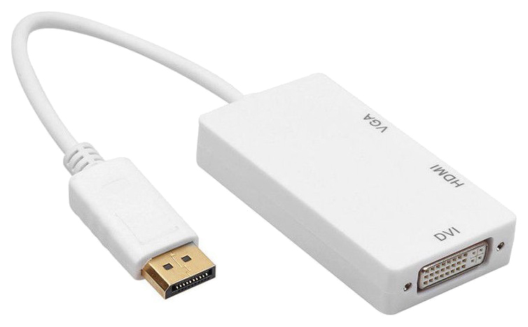 Адаптер Orient DisplayPort-HDMI/DVI/VGA, M-F 0,2м White (C309W)