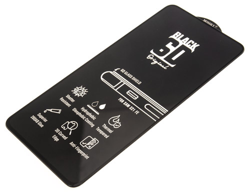 Защитное стекло 9H Black для Samsung S21FE черное т/у