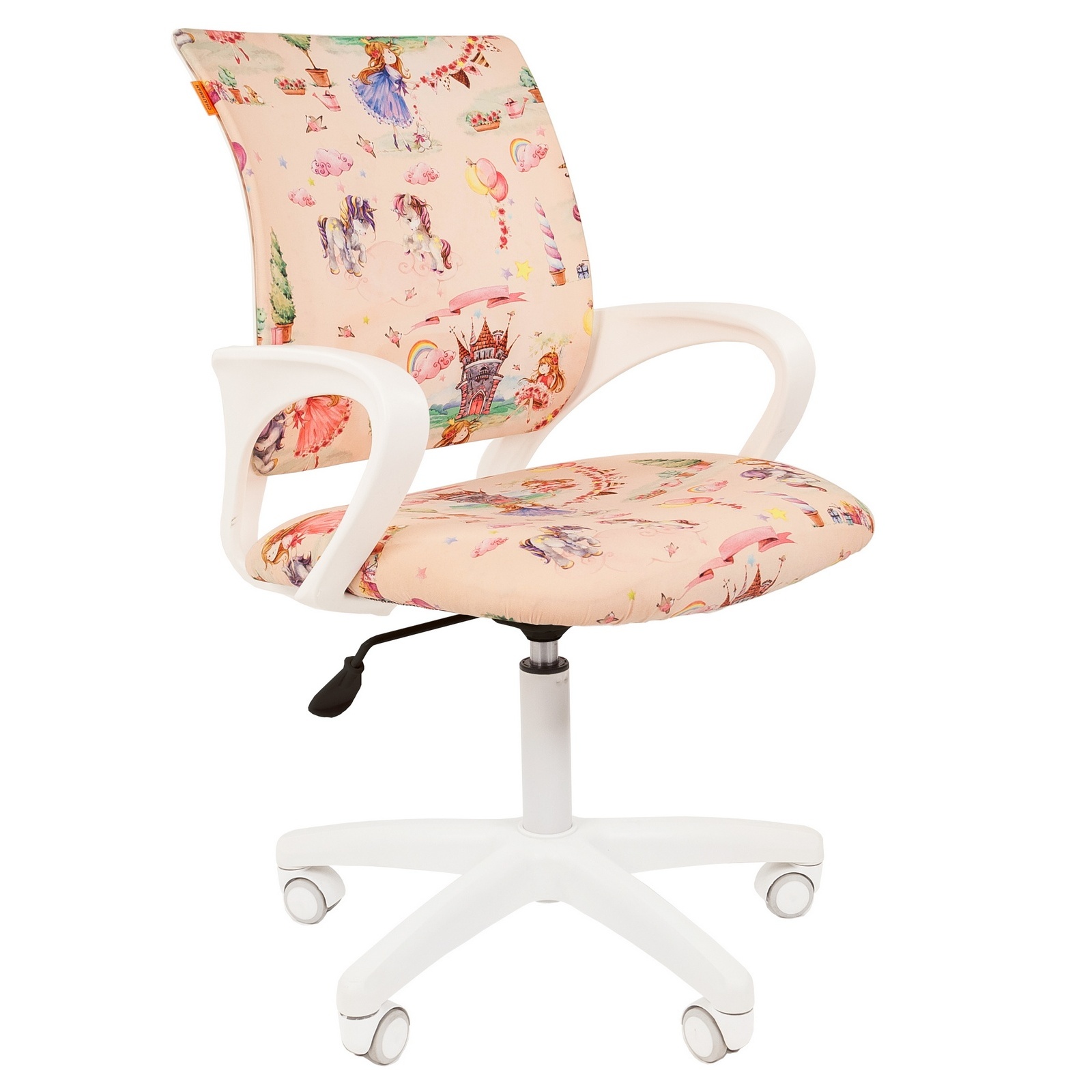 Детское компьютерное кресло Chairman Kids 103LT white ткань принцессы