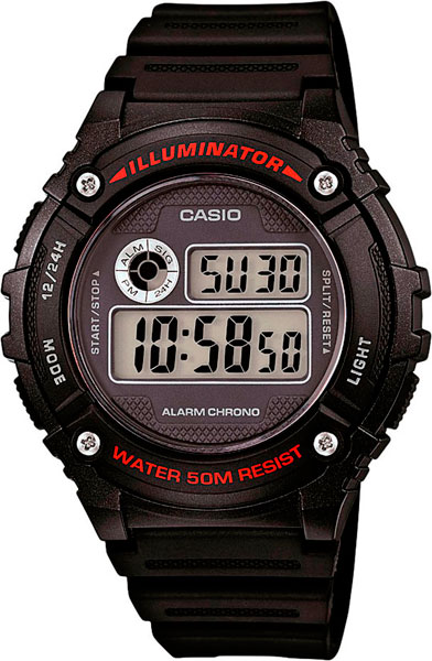 Наручные часы электронные мужские Casio Illuminator Collection W-216H-1A